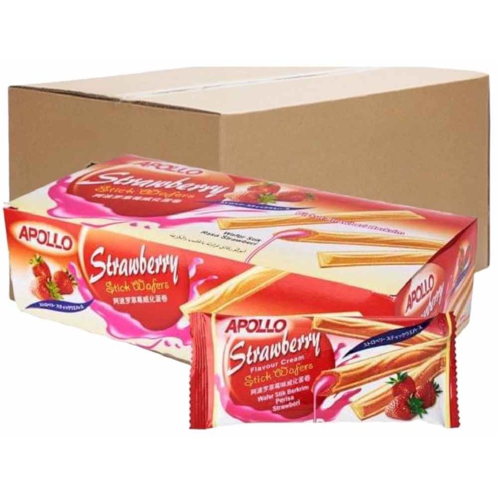 ( Apollo Stick Wafers Strawberry 11g 30's (24 Boxes)