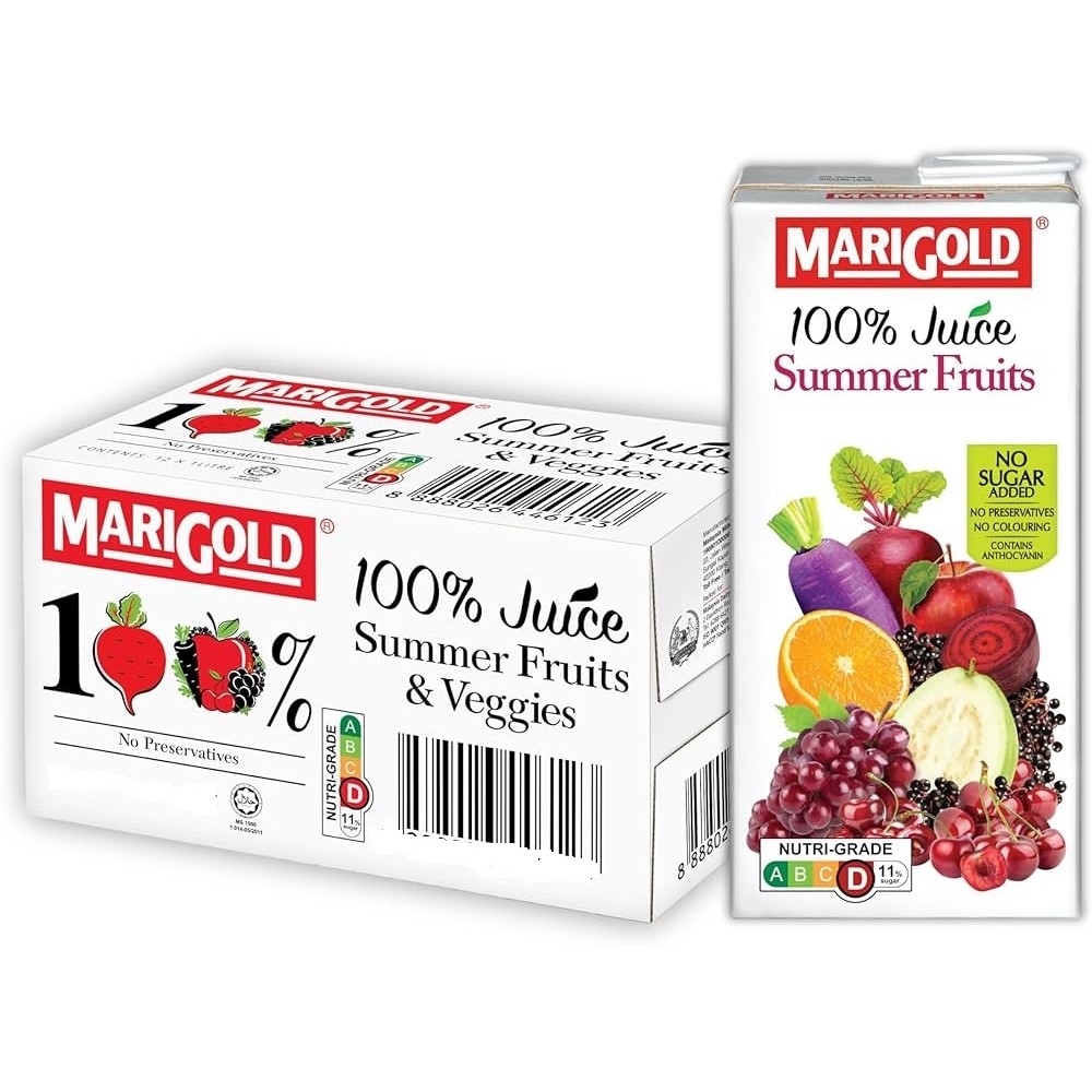 Marigold 100% Summer Fruits & Veggies Packet Juice 200ml 24's