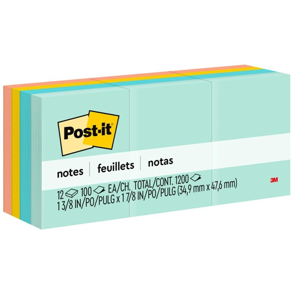3M Post-it Notes 653AST (1.5" x 2") 12'S Marseille Collection
