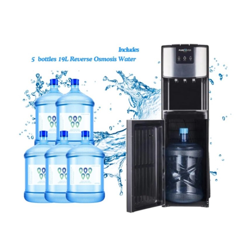 Pure Water Floor Standing 3-Temp Bottle Water Dispenser - With Installation