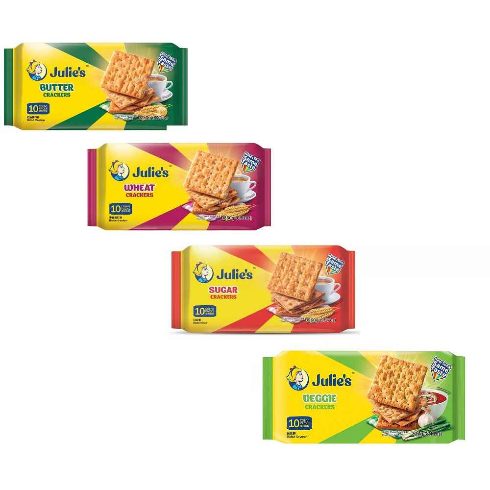 Julie's Crackers (24 Packets) 250g (Butter, Wheat, Sugar, Veggie)