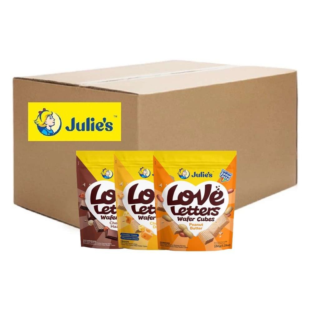 Julie's Wafer Cubes (24 Packets) 150g (Chocolate Hazelnut, Peanut ...