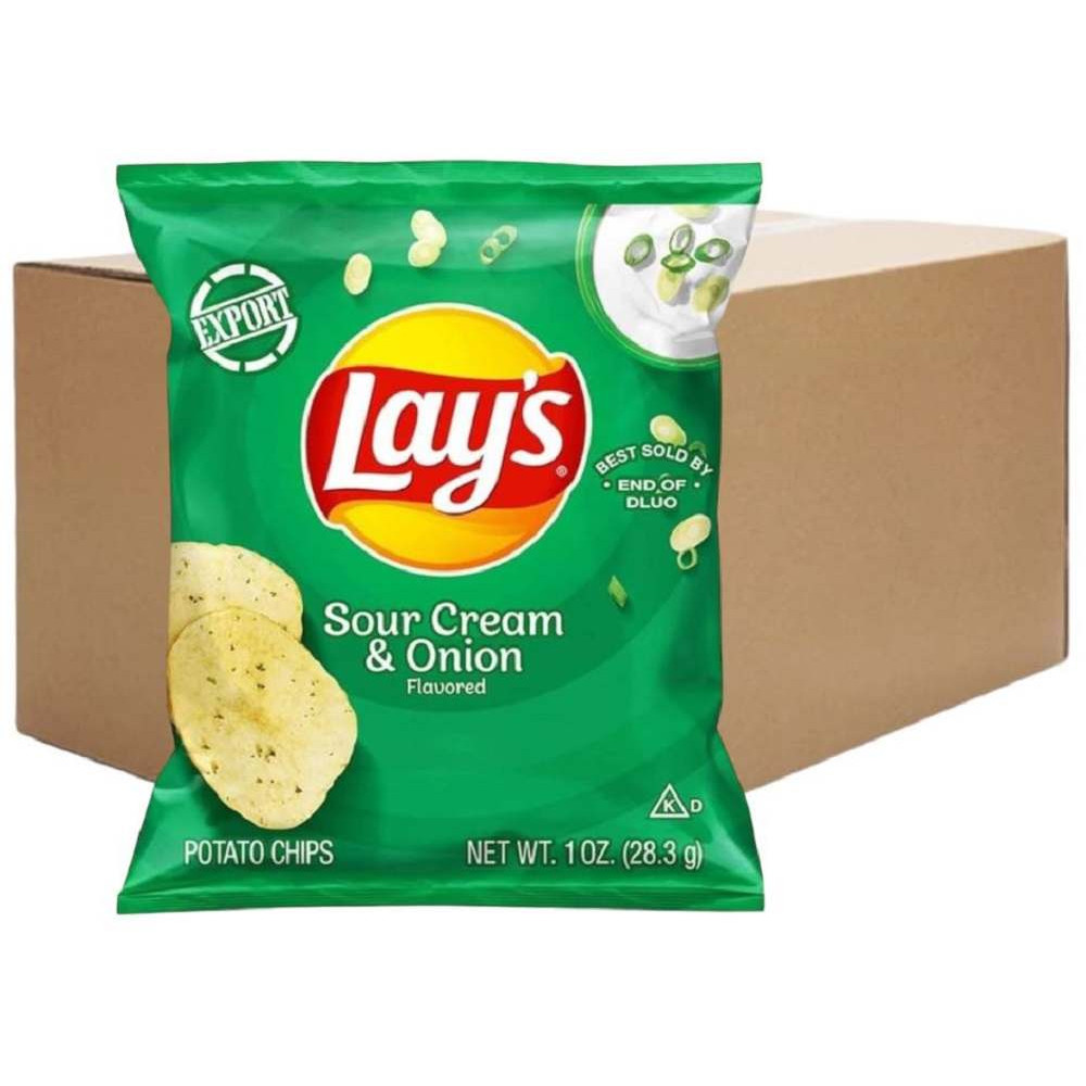 Lay's Sour Cream And Onion Potato Chips 28.3g (50 Packets)