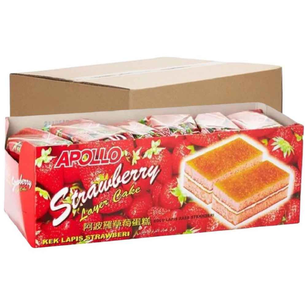 Apollo Layer Cake Strawberry 24'S 18g (12 Boxes)